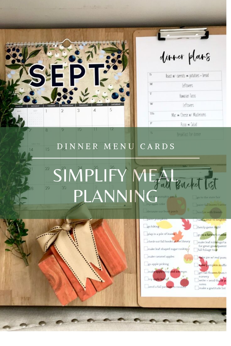 Simplify Meal Planning with Dinner Menu Cards - Blossom & Become